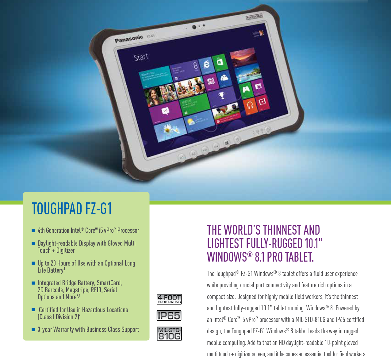 Panasonic Toughpad FZ-G1 MK2 8GB